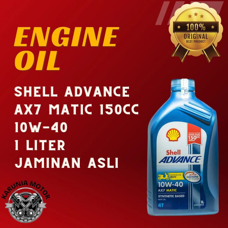 Jual Oli Mesin SHELL ADVANCE AX7 MATIC 10W40 1000ML JAMINAN ASLI 100% ...