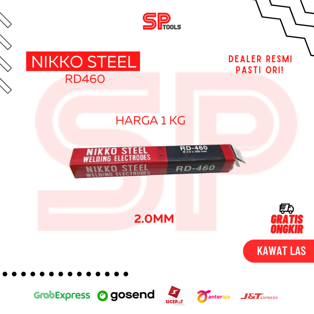 Jual KAWAT LAS NIKO STEEL NIKKO STEEL RD460 RD 460 2MM X 300MM 2.0MM (1KG) | Shopee Indonesia