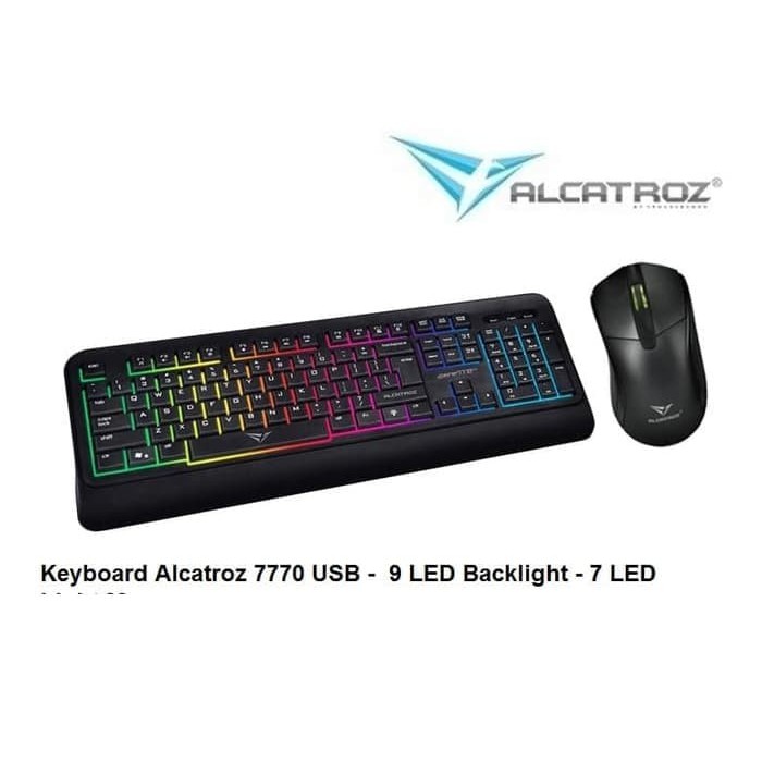 Jual Keyboard Alcatroz Xplorer 7770 lfx + Mouse USB Combo | Shopee ...