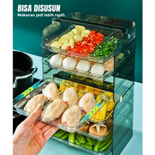 Jual Rak Dapur Daging Atau Sayur Bahan Akrilik 3 Dan 6 Susun | Shopee ...
