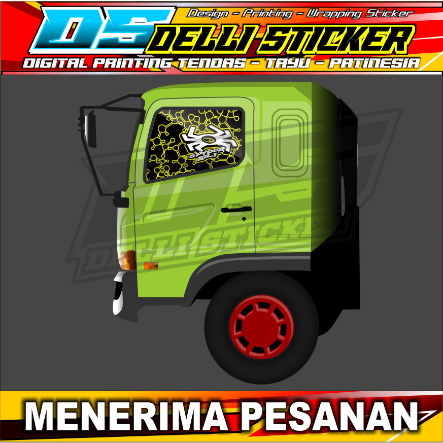 Jual Stiker Jaring-Jaring Kaca Pintu Truk Hino 500 - Spiderbilt - One ...