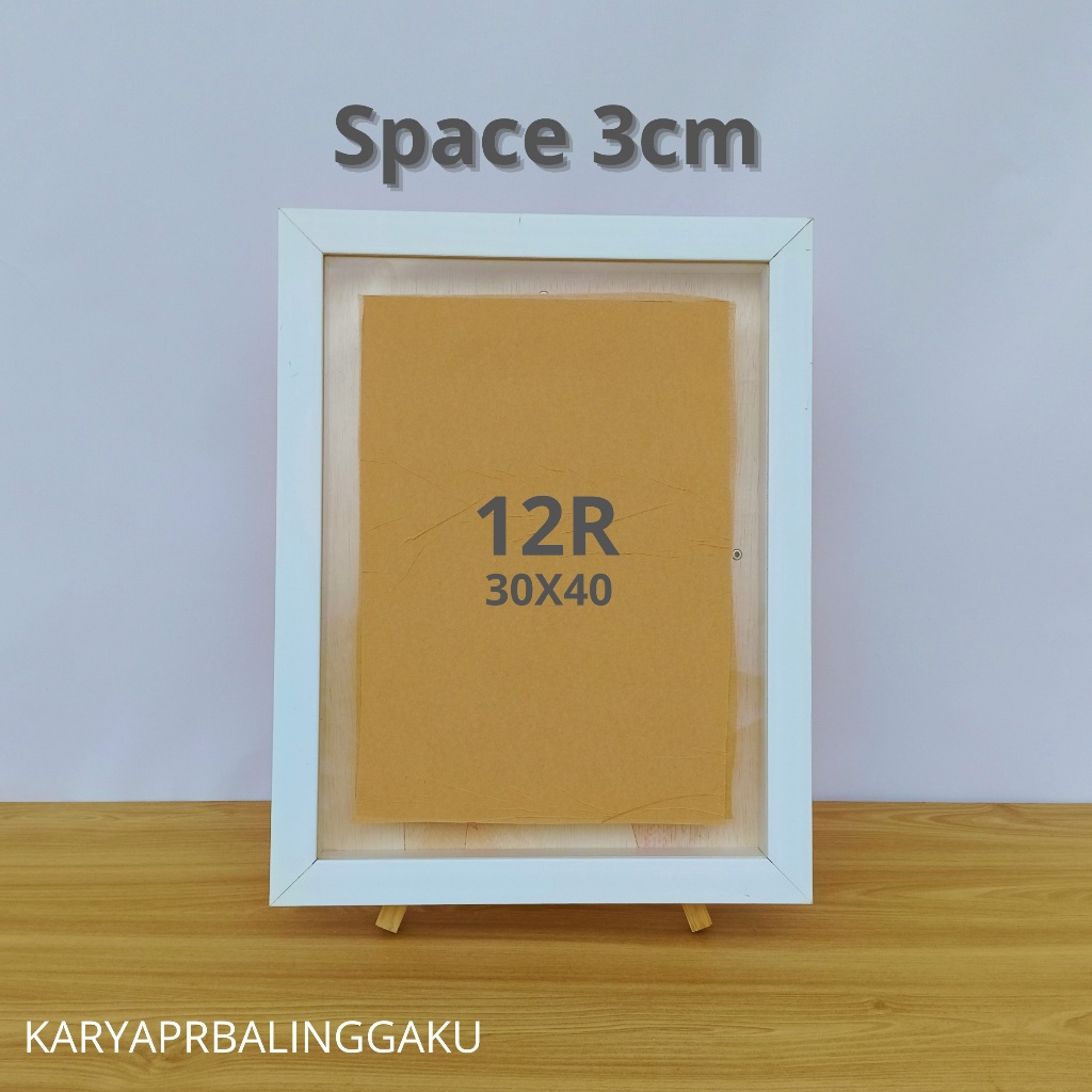 Jual Pigura/Bingkai Mahar 3D Putih Ukuran 30x40 + akrilik | Shopee ...