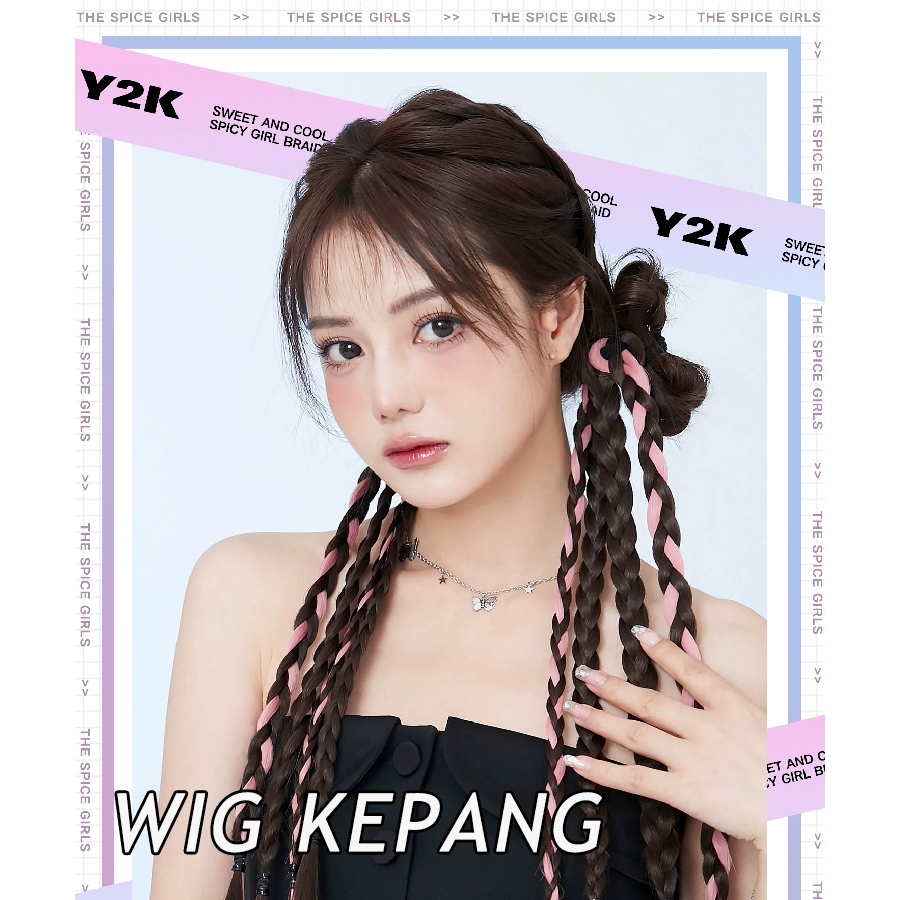 Jual Warna Trend Rambut kepang gadis cantik, Wig Wanit Kepang Wig Ekor ...