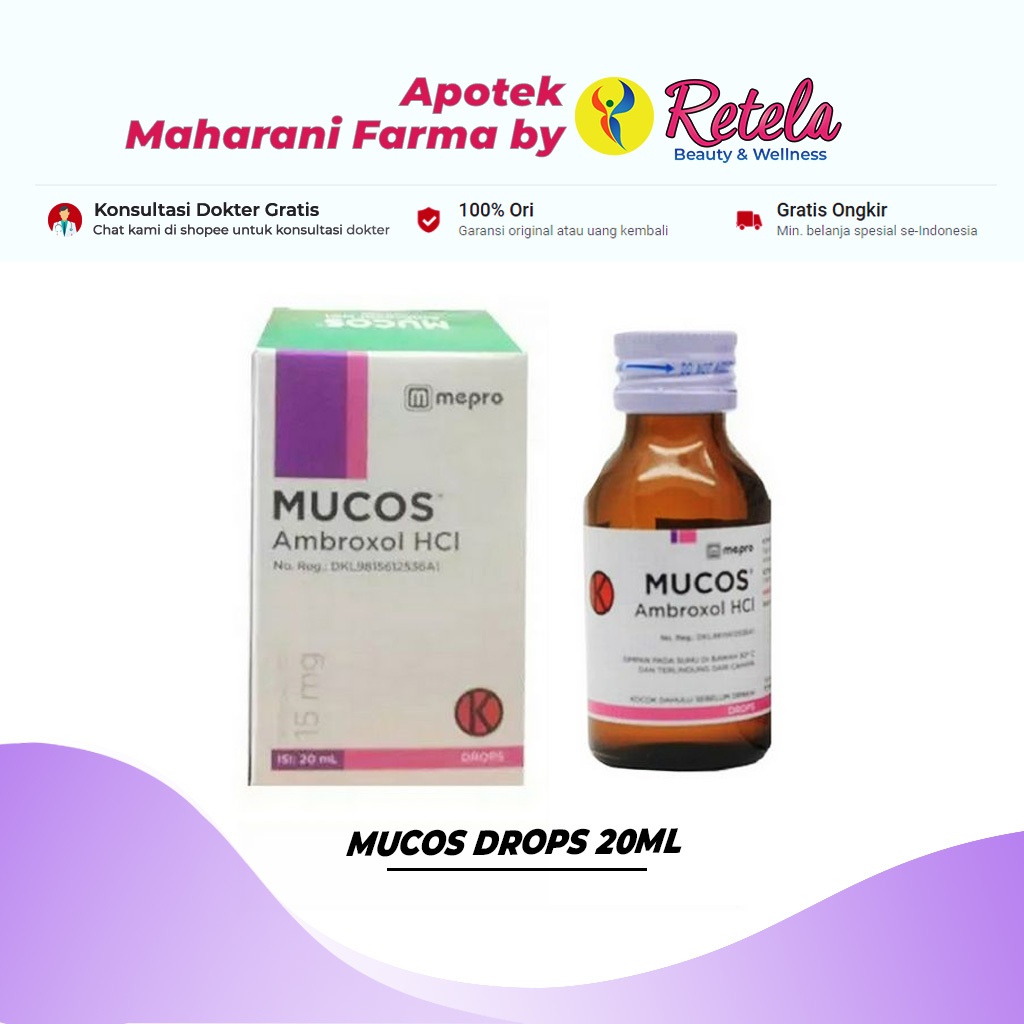 Jual Mucos Drops 20Ml / Batuk Bertahan, Gangguan Pernapasan | Shopee Indonesia