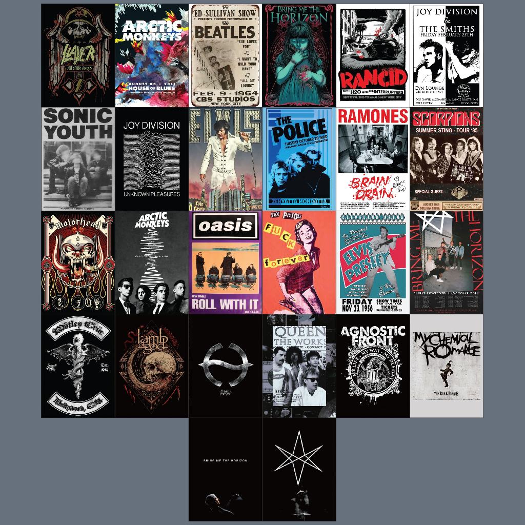 Jual POSTER BAND ISI 117pcs | DELUSIONWALL | POSTER DINDING BAND ...