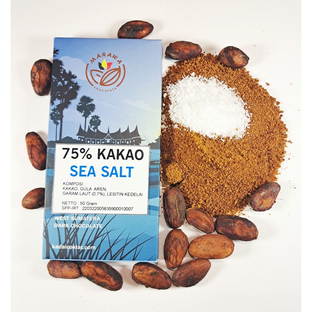 Jual Dark Chocolate Healthy 75% with Sea Salt | Coklat Hitam Garam Laut ...