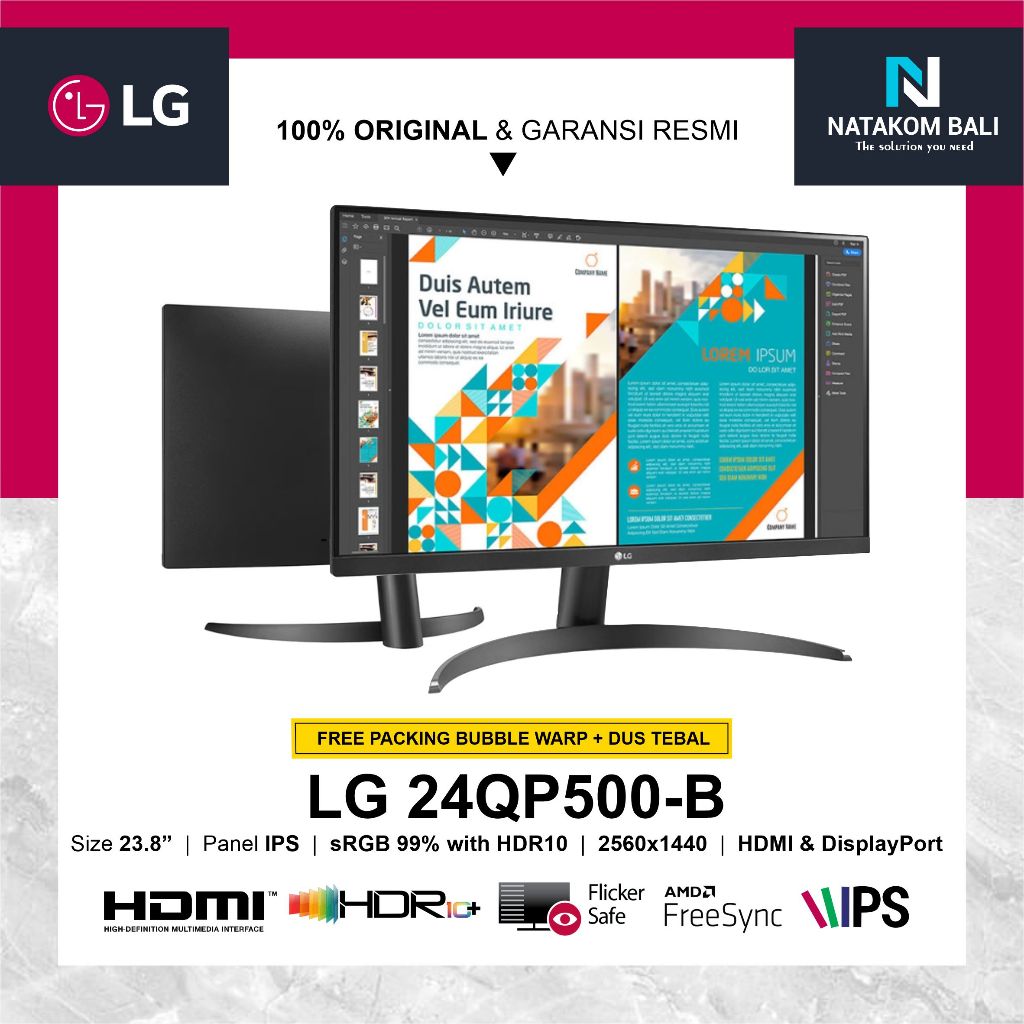 Jual MONITOR LED LG 24" INCHI 24QP500-B QHD IPS HDR10 SRGB 99% | Shopee ...