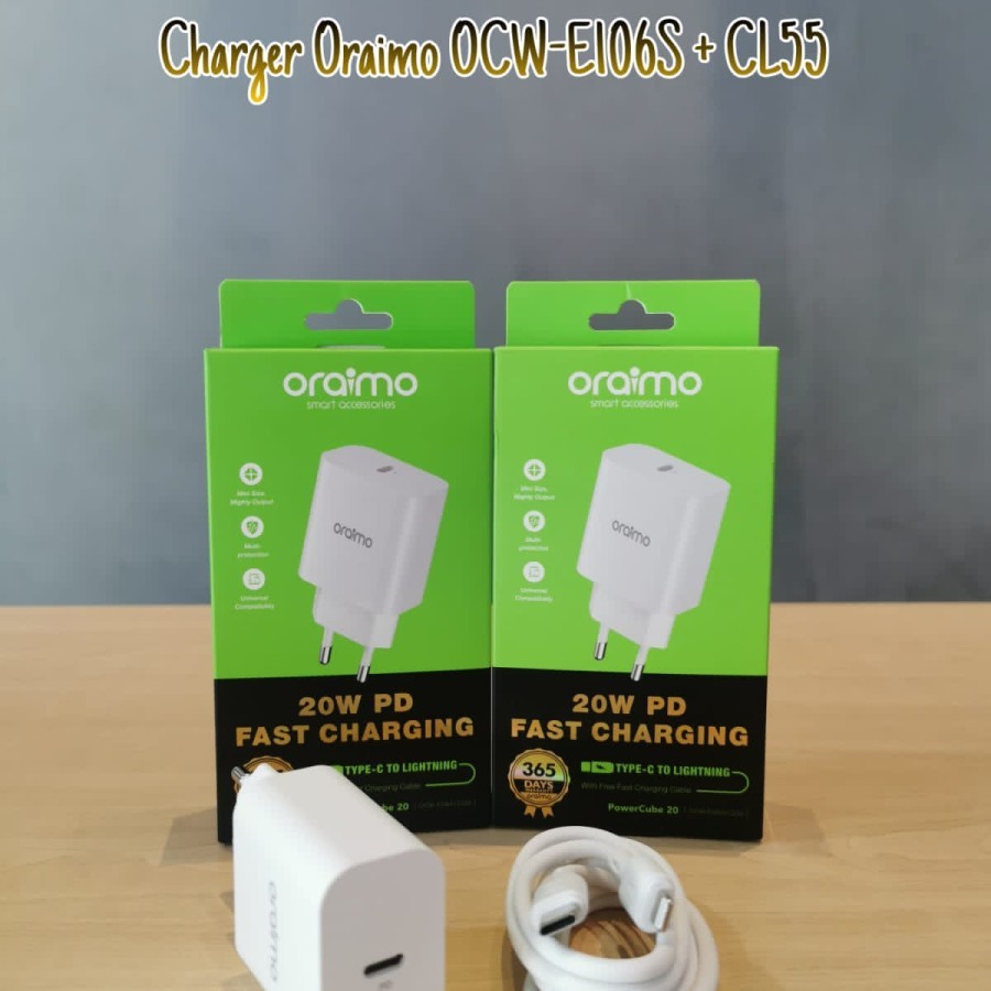 Jual Oraimo Charger Firefly3 Ocw-E106s+CL55 Type C to Iphone- Original ...