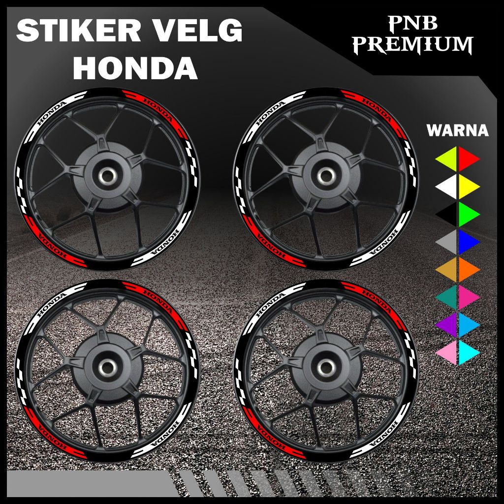 Jual Stiker velg universal honda ring 12, ring 14, ring 17 untuk semua ...