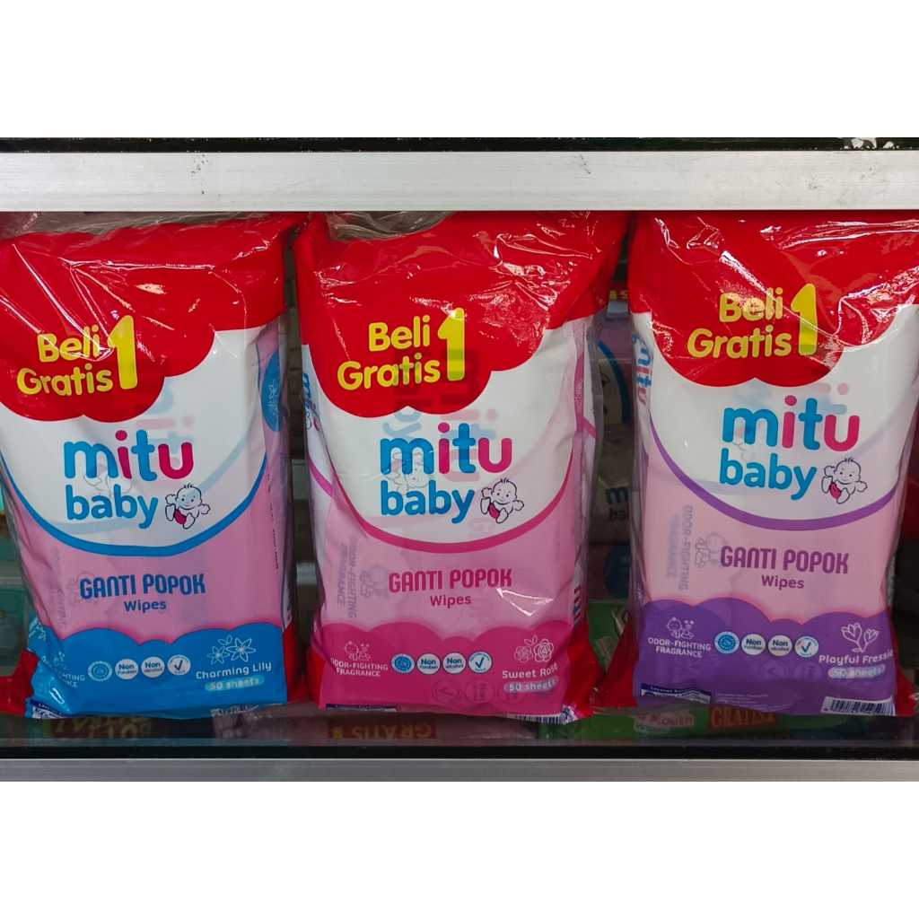 Jual MITU Baby | Baby Wipes Tisue Basah Bayi Beli 1 Gratis 1 50's + 50 ...