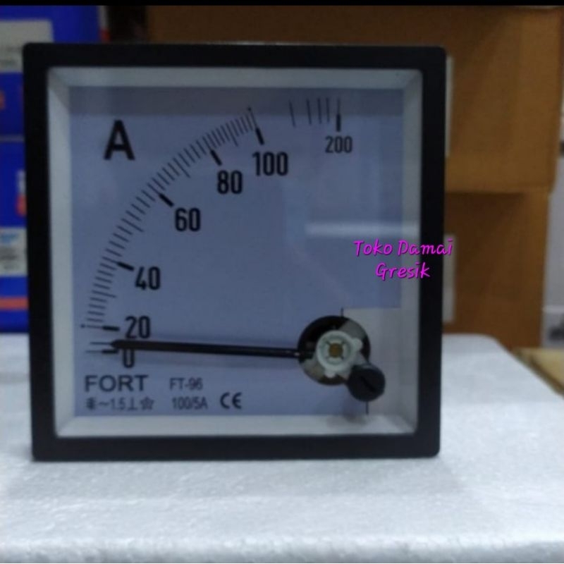 Jual Fort AmpereMeter FT 96 96x96 100/5 pakai CT. 100 ampere meter ...
