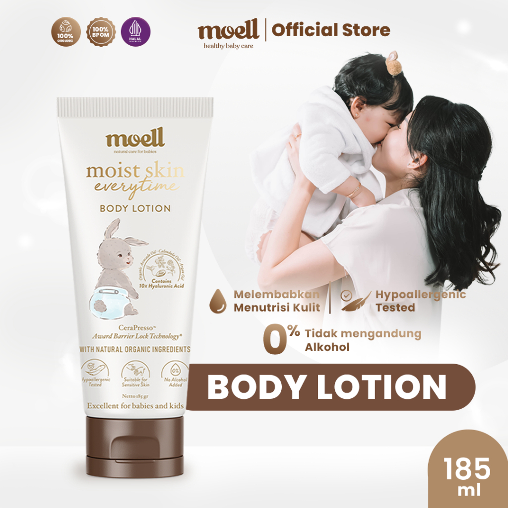 Jual Moell Body Lotion Bayi 185gr / Moist Skin Everytime / Pelembab ...