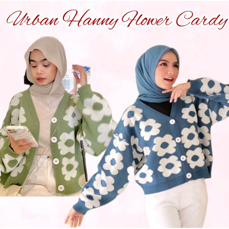 Jual Urban Flower cardigan rajut triball kancing lucu kekinian ootd ...