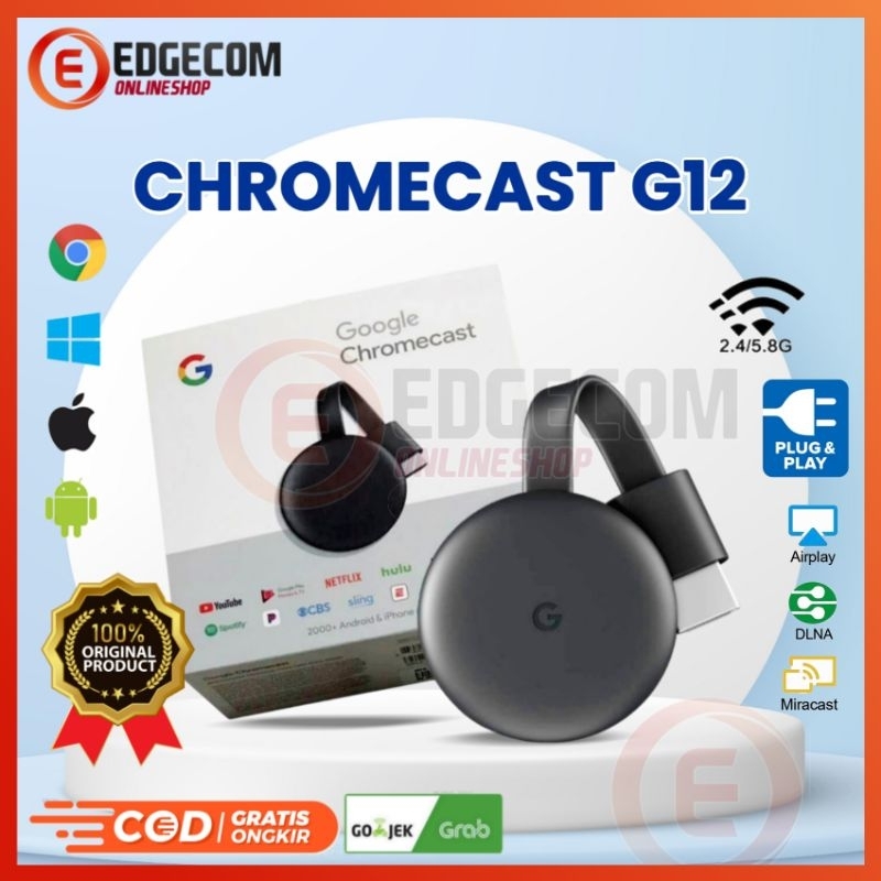 Jual Google Chromecast 3rd Generation G12 Wireless Dongle Mirroring ...