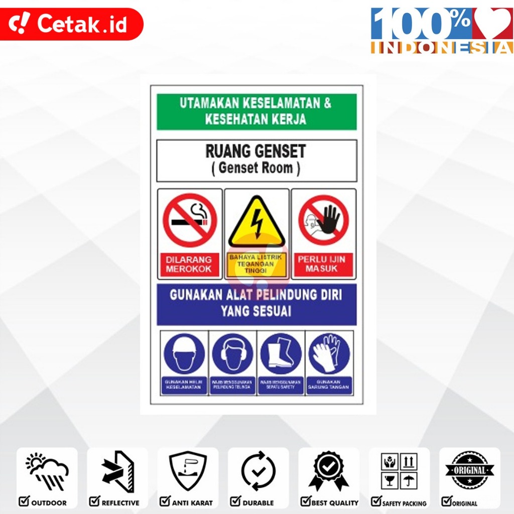 Jual Sign Sticker Utamakan keselamatan dan kesehatan kerja (Ruang ...