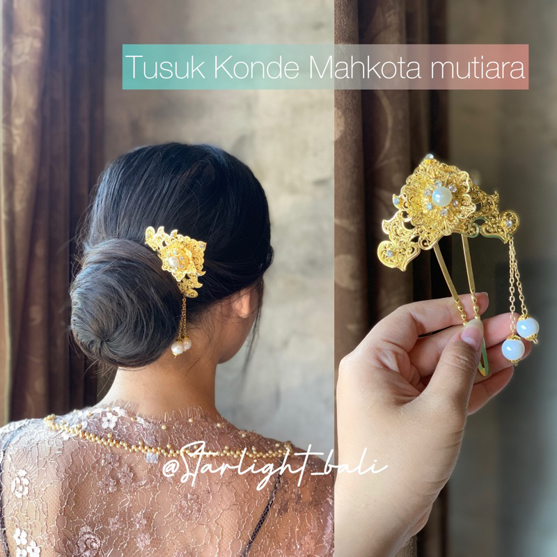 Jual Tusuk konde Mahkota rantai mutiara/hiasan sanggul/konde sanggul ...