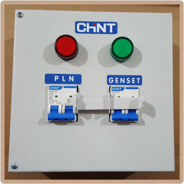 Jual Panel Box chint Pemindah arus PLN dengan Genset 1phase 50A Limited ...