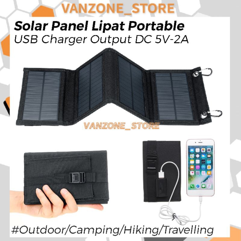 Jual Panel Solar Tenaga Surya Portable 4 Panel Lipat USB Output Charger ...