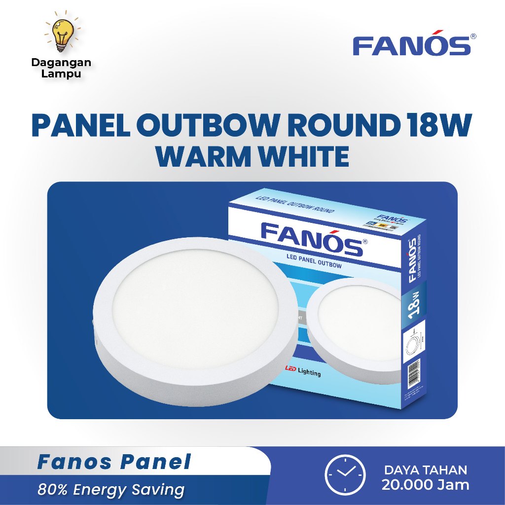 Jual Lampu Led Downlight Outbow/Fanos Panel Outbow Round Bulat Watt 18w ...