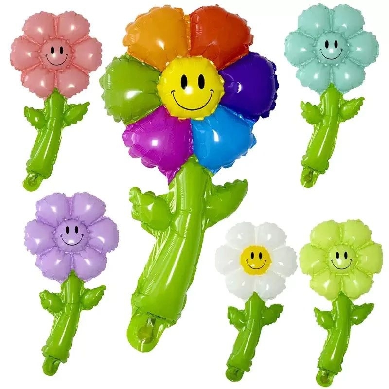 Jual Balon Bunga / Balon Foil Tangkai Bunga Warna Warni | Shopee Indonesia