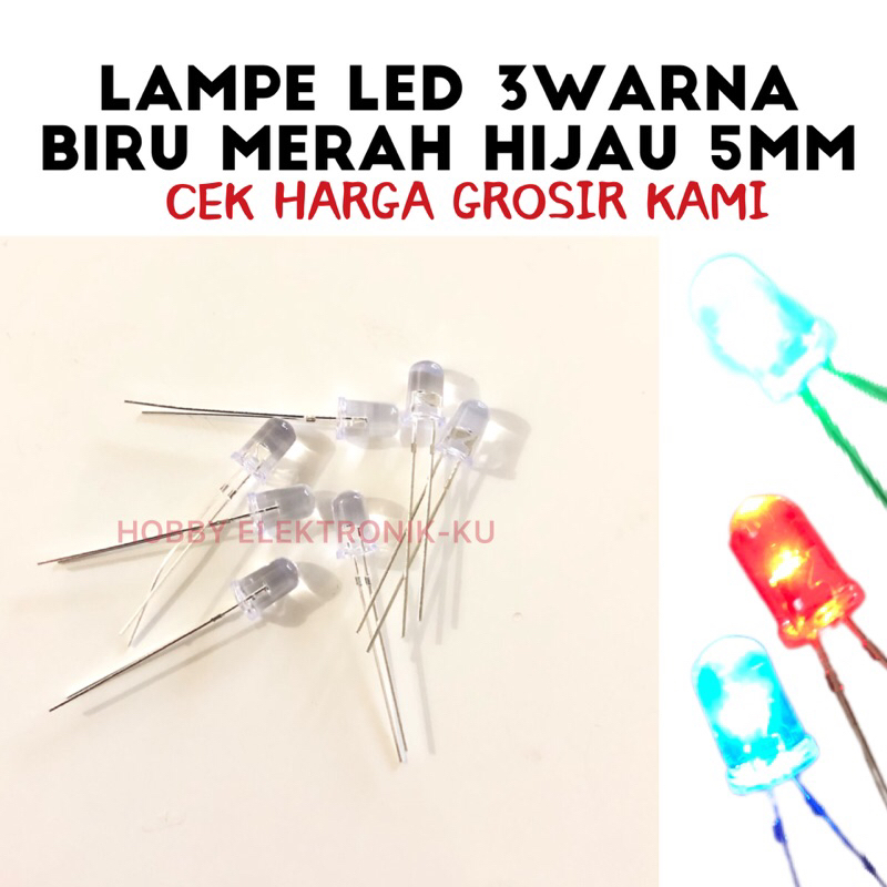 Jual LAMPU LED 3 WARNA BIRU MERAH HIJAU 5MM (HARGA PER 20PCS) | Shopee ...