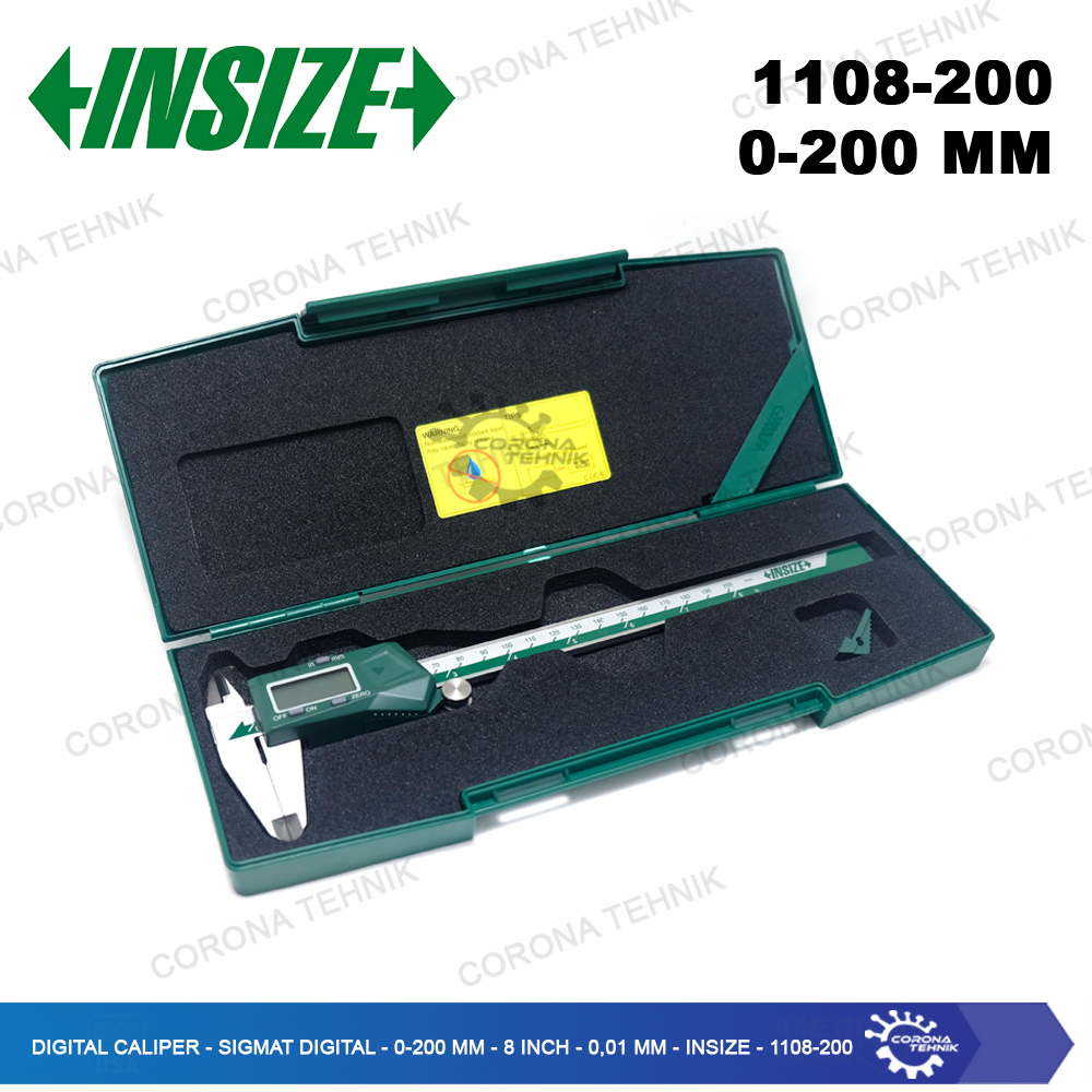 Jual Sigmat Digital - 0-200 mm - 8 Inch - 0,01 mm Insize - Digital Caliper | Shopee Indonesia
