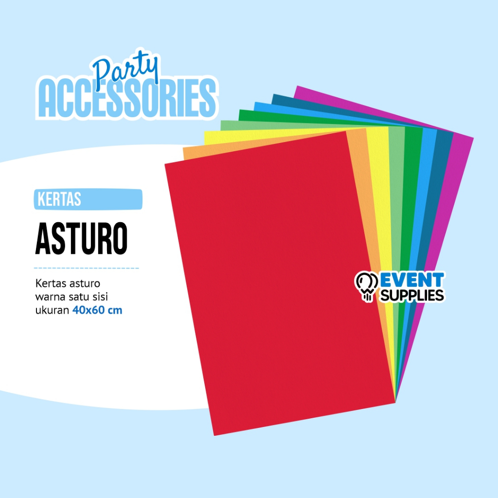Jual Kertas Karton Asturo Tebal Warna-Warni Ukuran 40x60cm Paper ...