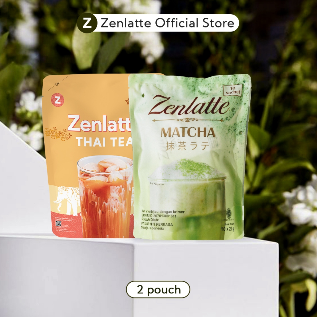 Jual Bundling - Zenlatte Matcha Pouch & Thai Tea Pouch | Shopee Indonesia