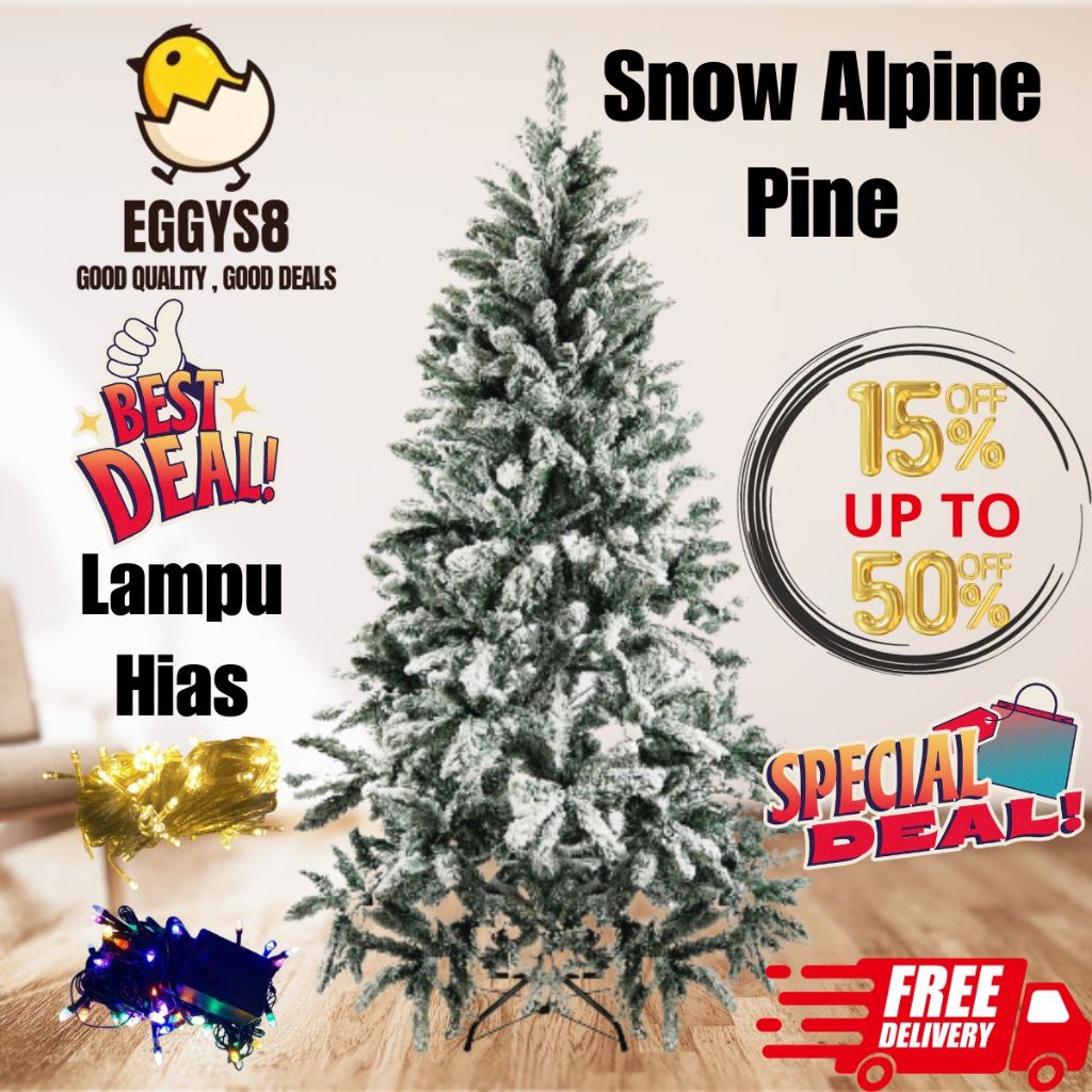 Jual Pohon Natal Klasik 5FT Pohon Salju Pohon Hijau 150Cm Christmas Tree 1,5meter | Shopee Indonesia