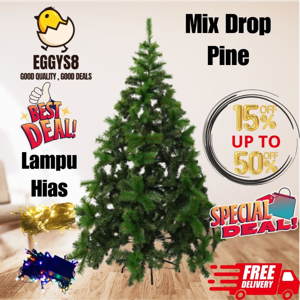 Jual Pohon Natal Premium 5FT Pohon Dekorasi Ruangan 150CM Christmas Tree 1,5 Meter | Shopee ...