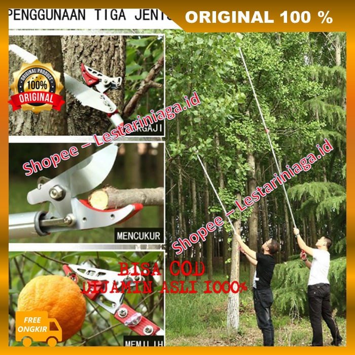 Jual Gunting Pemetik Buah Tinggi Gunting Pangkas Tree Pruner Galah Tongkat Pemotong Gergaji ...