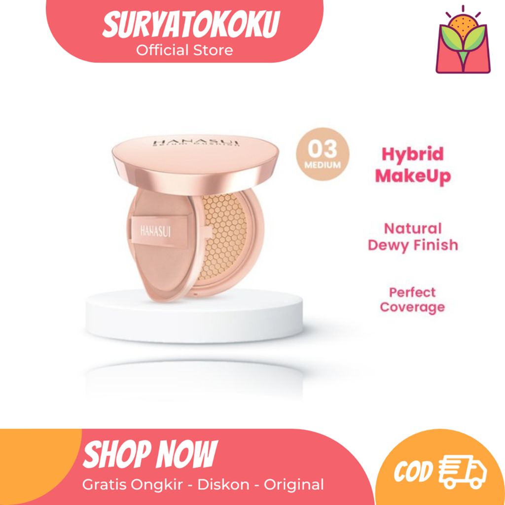 Jual Hanasui Serum Cushion Bedak Wajah BB Cream Make Up Cusion Foundation | Shopee Indonesia