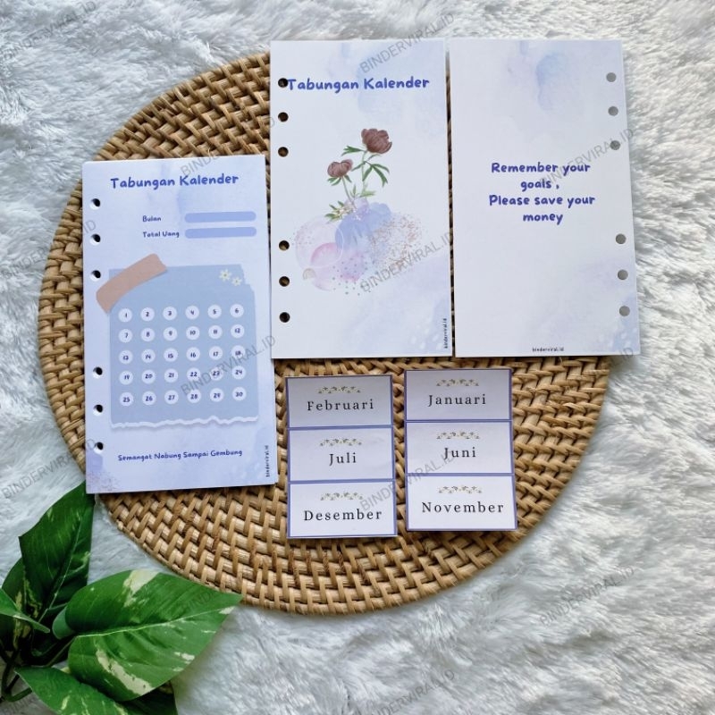 Jual REFILL Tabungan kalender ( 12 lembar + 2 cover + 12 stiker bulan ...