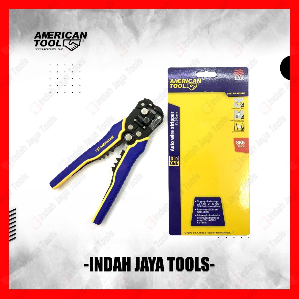 Jual AMERICAN TOOL Automatic Wire Stripper 3 in 1 Crimping Tang Kupas ...