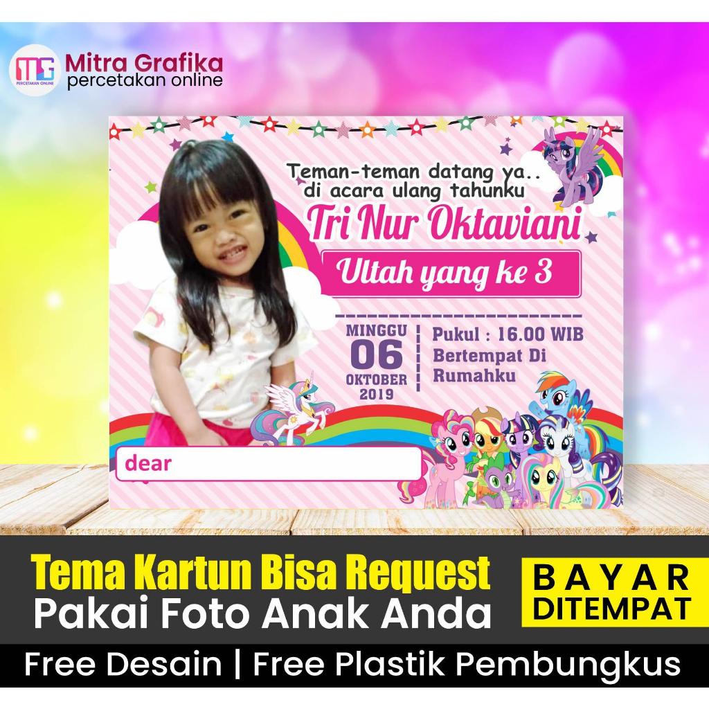 Jual Kartu Undangan Ulang Tahun anak perempuan kuda Poni bisa Request ...