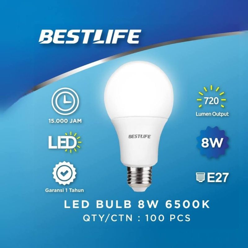 Jual 8W LED BULB BESTLIFE 8 WATT GARANSI | Shopee Indonesia