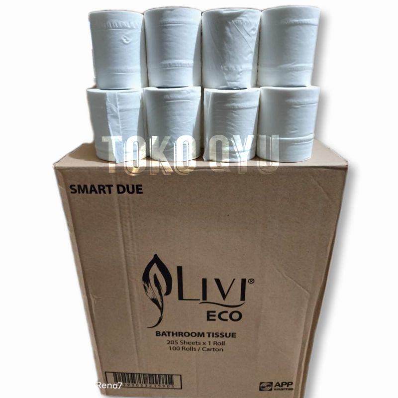 Jual ( 9ROLL )TISSUE LIVI SMART DUE BATHROOM TISU ROLL 205'S || TISU ...