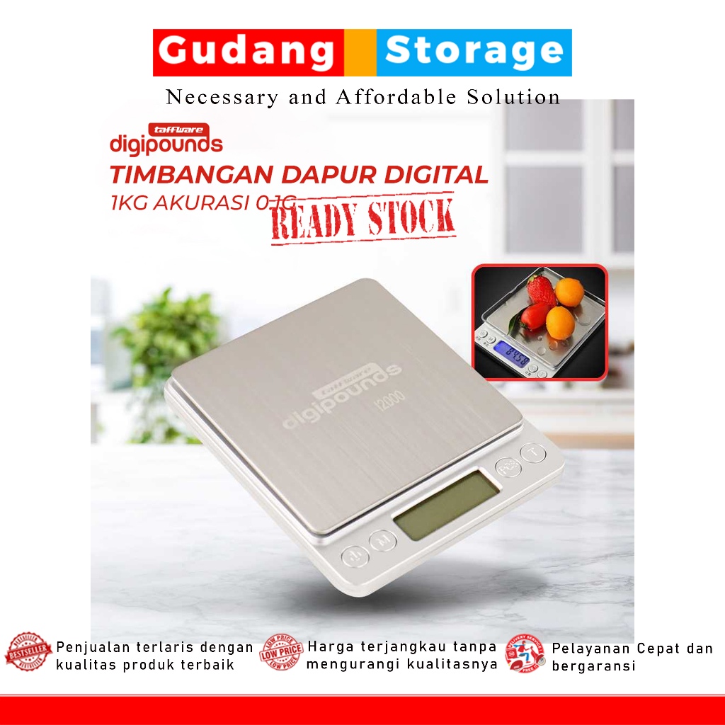 Jual [Gudang Storage Official] Taffware Digipounds Timbangan Dapur ...