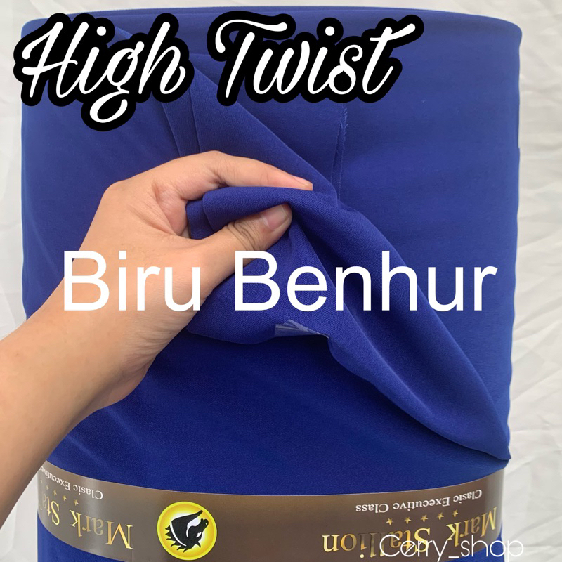 Jual kain high twis benhur biru elektrik biru persib biru bca kain jas meteran eceran biru tua ...