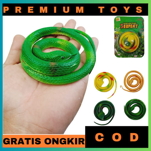Jual (PROMO COD)A-002 TERBARU MAINAN BINATANG ULAR KARET LENTUR KENYAL ...