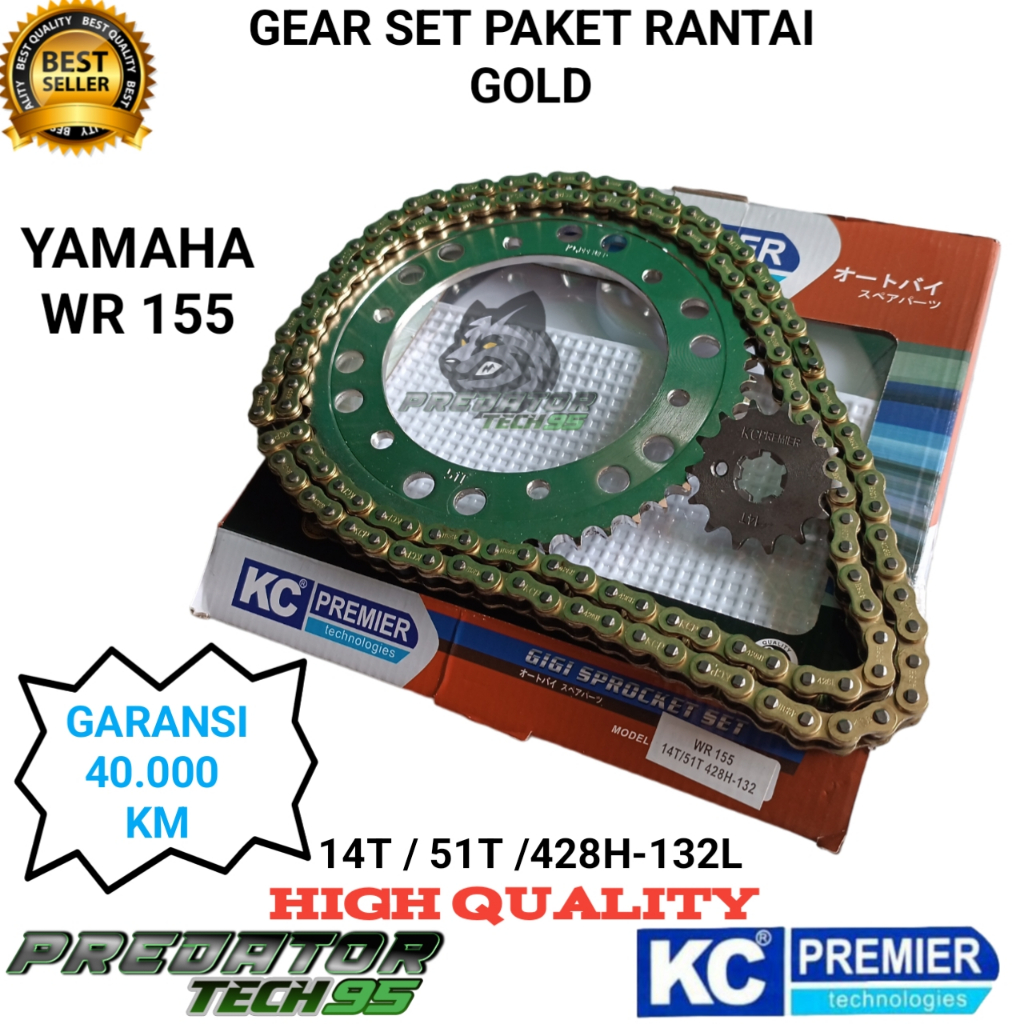 Jual GEAR SET GIR PAKET MODEL SSS RANTAI GOLD KC PREMIERE YAMAHA WR155 WR 155 HIGH QUALITY ...