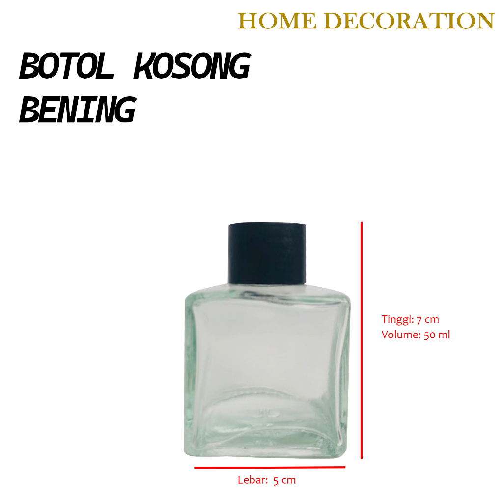 Jual Botol Reed Diffuser 50ml Kotak Persegi / Transparan Kaca Tebal ...