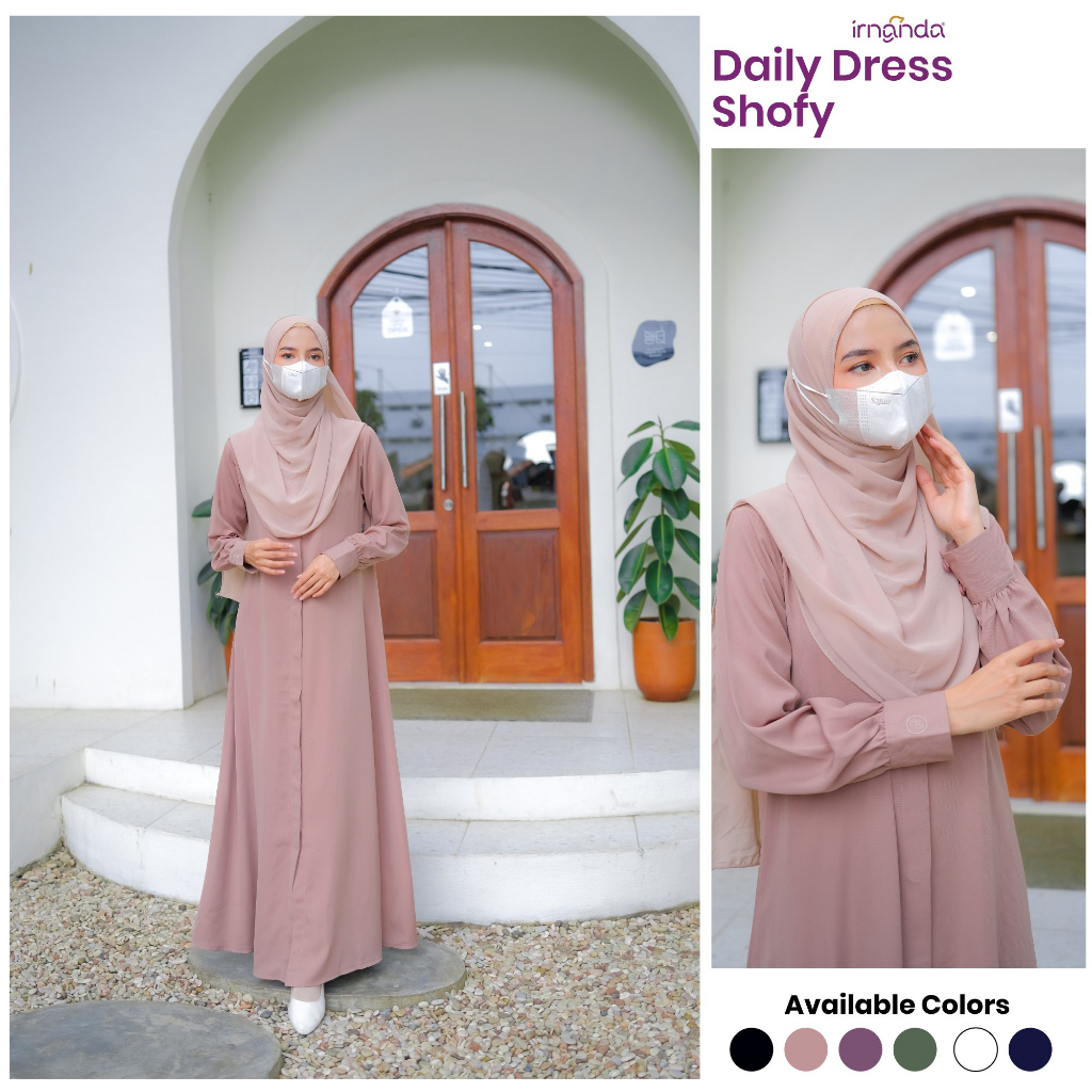 Jual Irnanda Gamis Shofy Dress Outer Polos Wanita Dewasa Remaja Premium ...