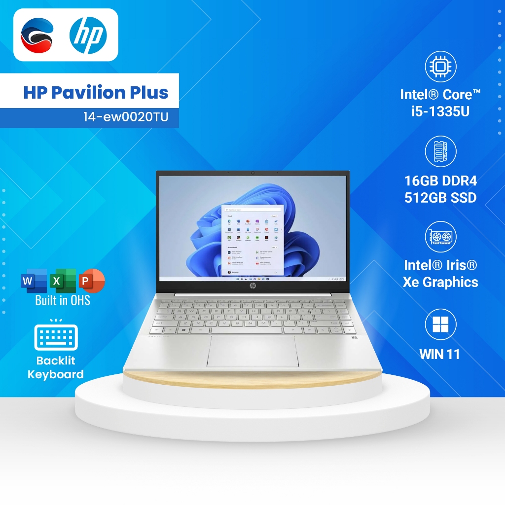 Jual HP Laptop Pavilion Plus 14 EW0020TU Intel Core I5 1335U 16GB 512GB SSD | Shopee Indonesia