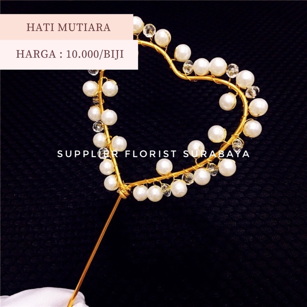 Jual TANCAPAN KUE TART MODEL HATI MUTIARA PEARL CAKE TOPPER BIRTHDAY ...