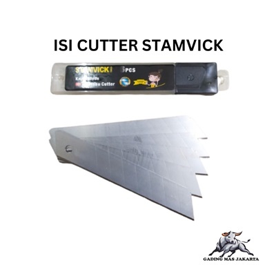 Jual GM-Isi Cutter STAMVICK Besar Tajam Kaku Isi 6 Pcs Kualitas Bagus ...