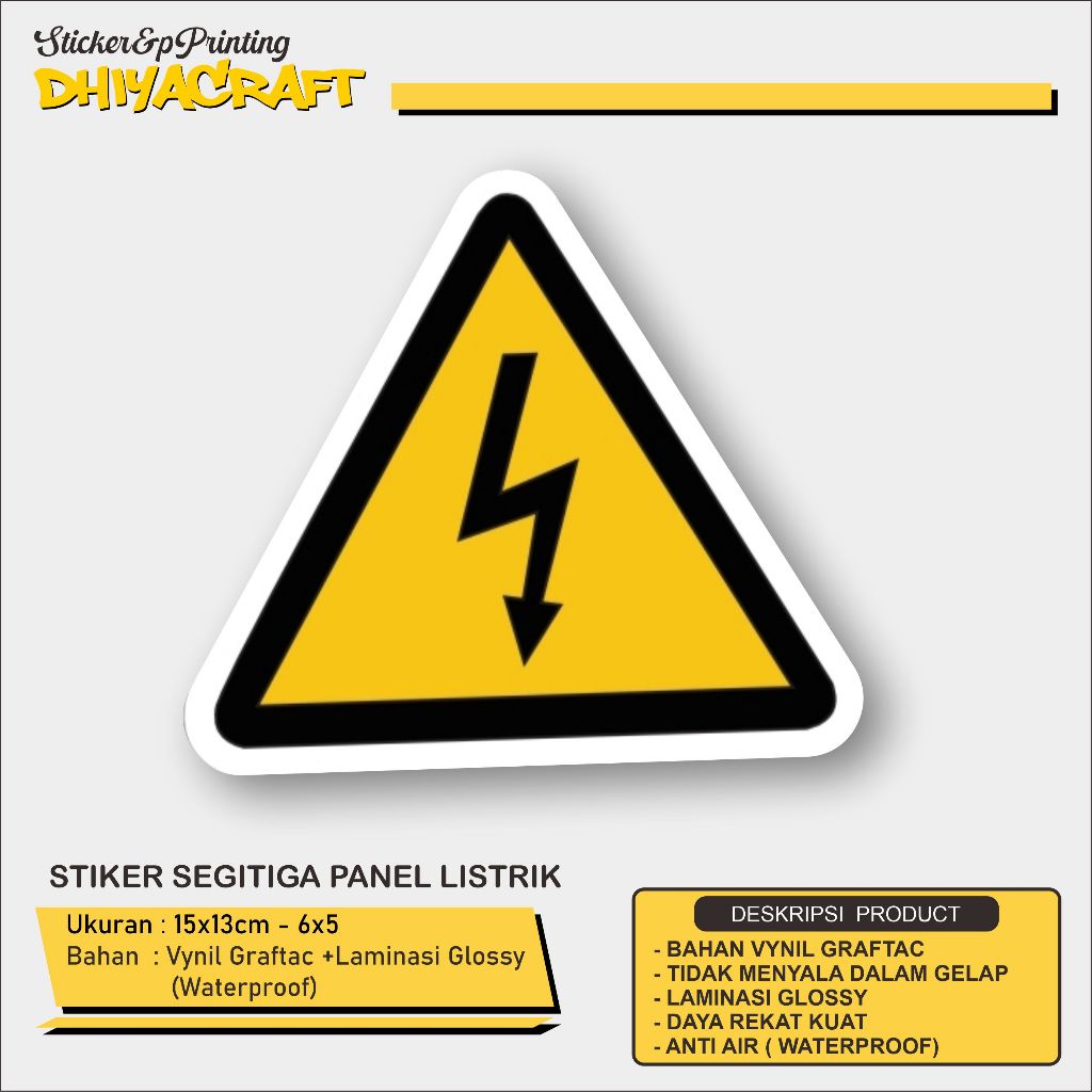 Jual STIKER VINYL PANEL LISTRIK SEGITIGA | Shopee Indonesia