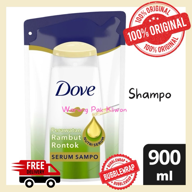 Jual Dove Shampoo Anti Hair Fall refill Pouch 900ml | Shopee Indonesia