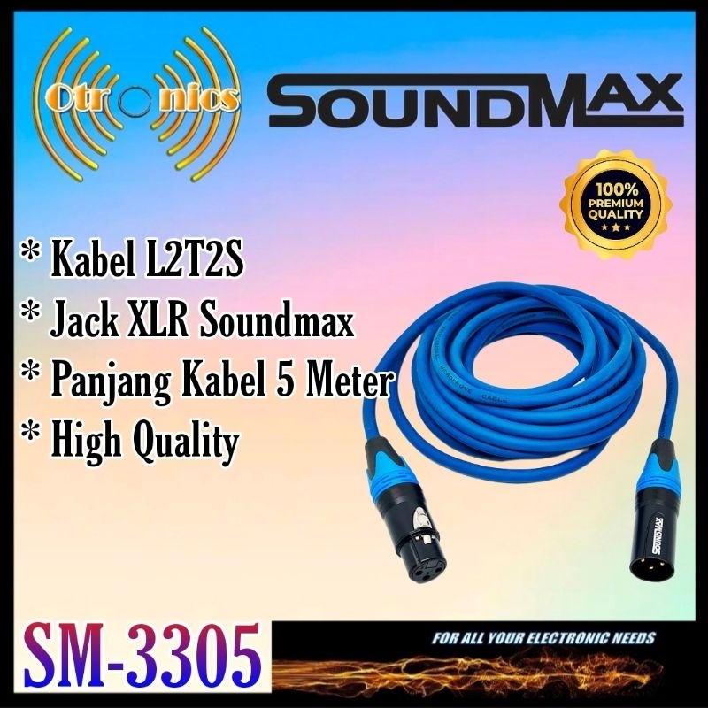 Jual Kabel Mic XLR Male Female Soundmax SM-3305 5meter | Shopee Indonesia