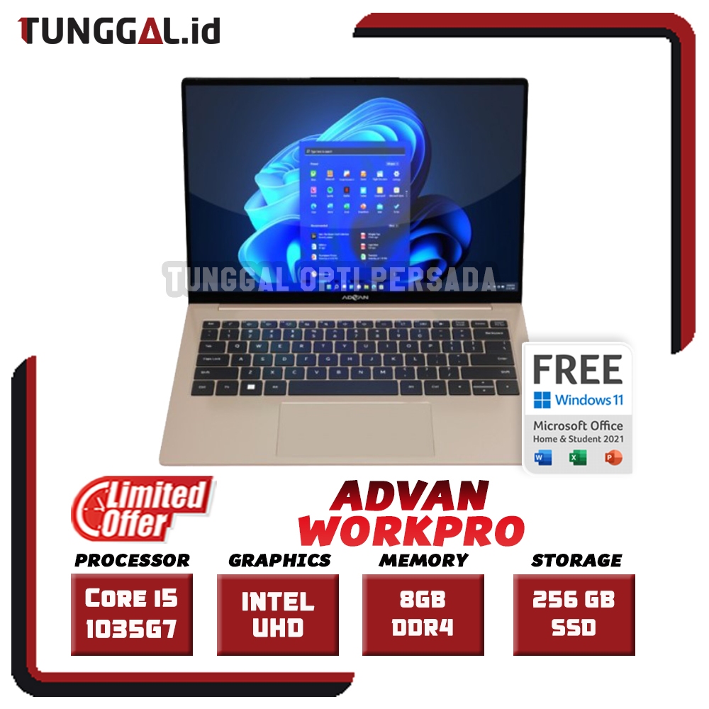 Jual LAPTOP ADVAN WORKPRO INTEL i5 1035G7 14" IPS FHD 8GB 256GB W11+OHS ...